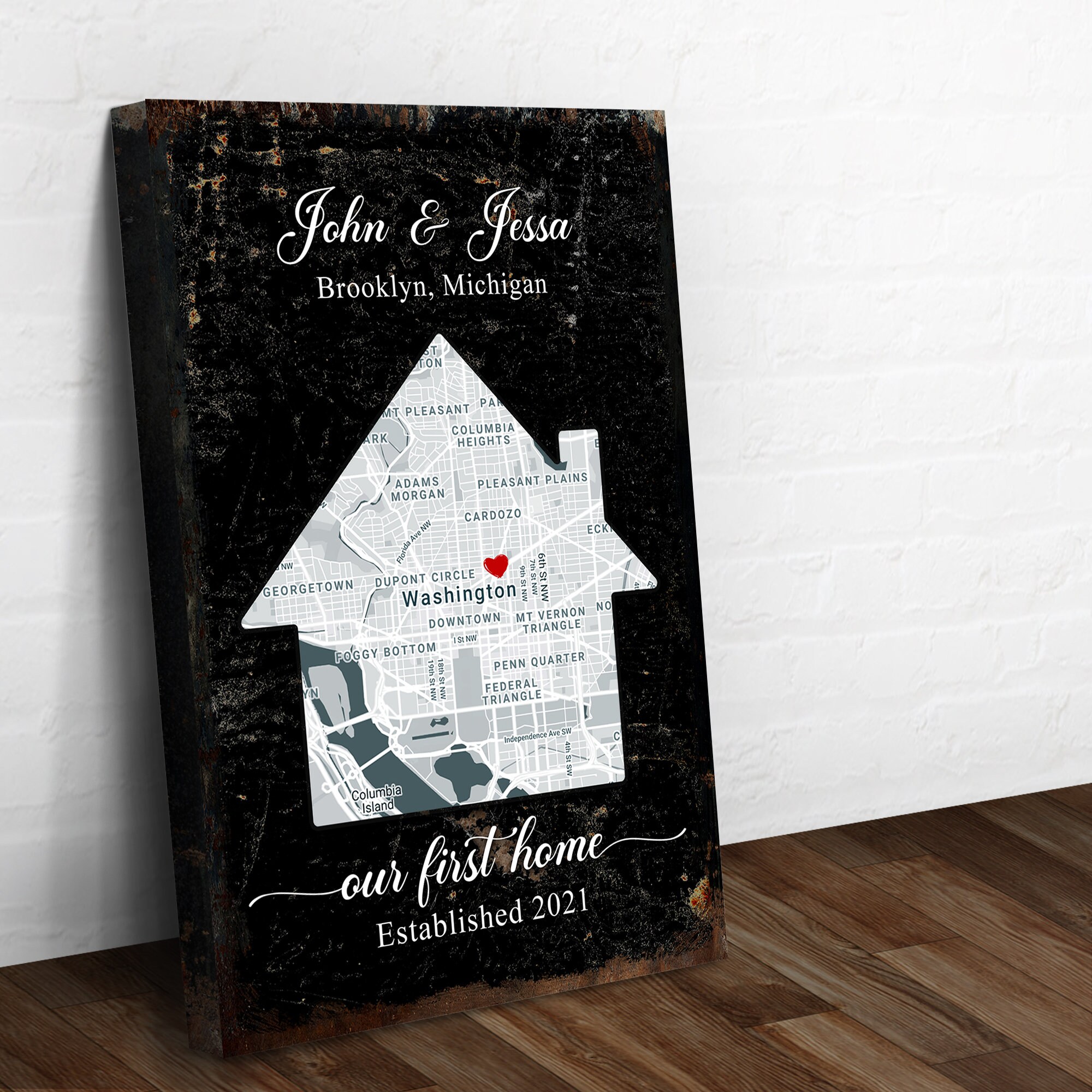 Custom Home Map Personalized Housewarming Gifts First Home - Etsy