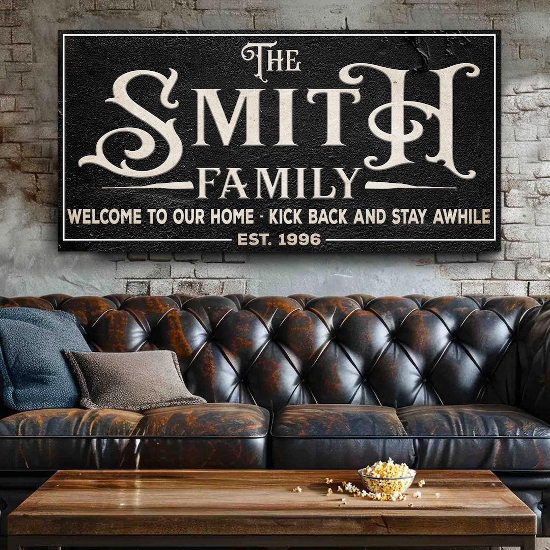 Personalized Last Name Sign | Custom Name Sign Canvas | Family Name ...