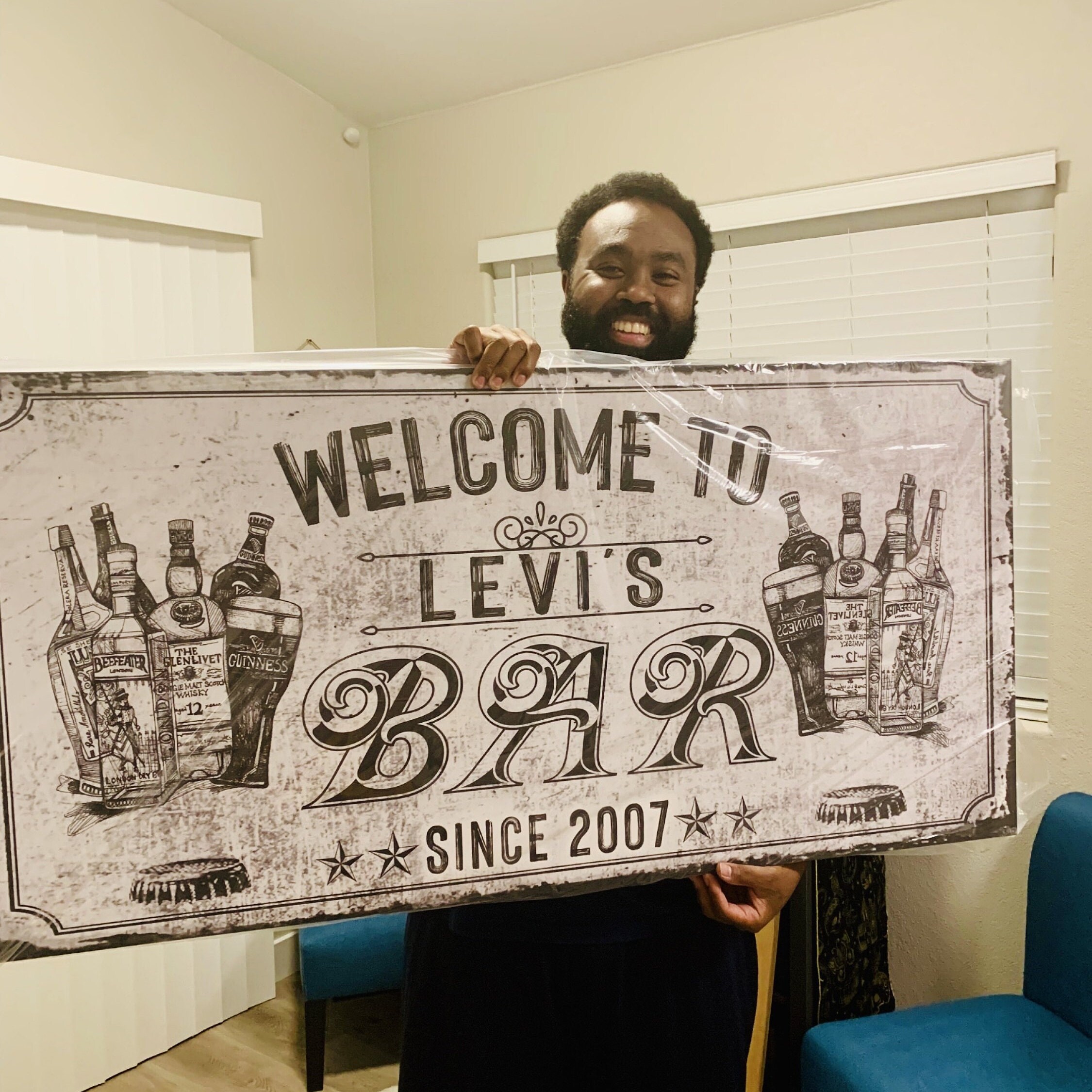 Bar Cart Sign | Personalized Bar Wall Art | Vintage Retro Bar Cart ...