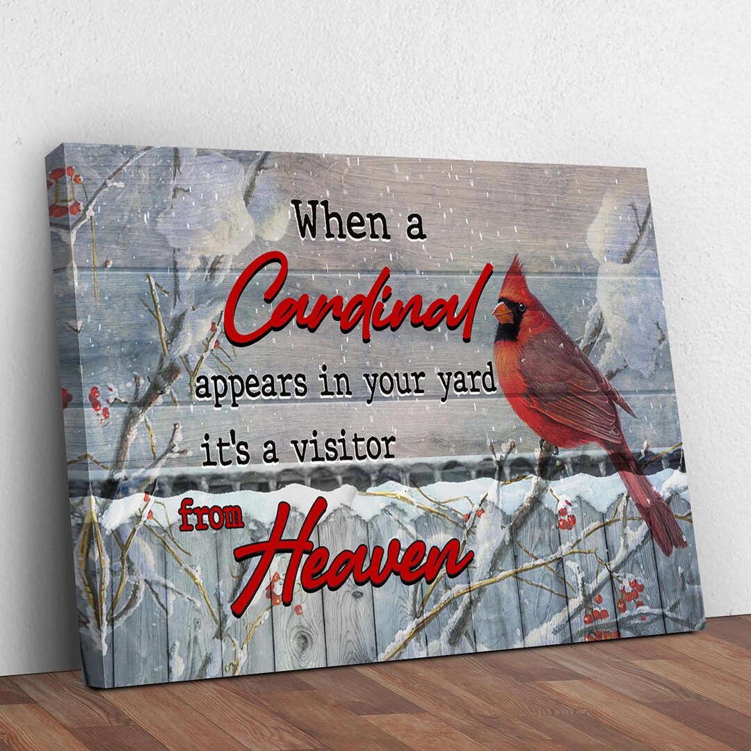 Cardinal Signs Living Room Wall Art Memorial Gift Bereavement Gift Home ...