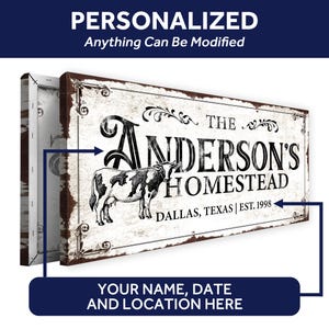 Personalized Homestead Sign | Family Homestead Sign Decor | Rustic ...