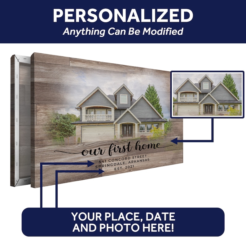 Our First Home Canvas Art | Personalized New Home Gift Wall Art ...