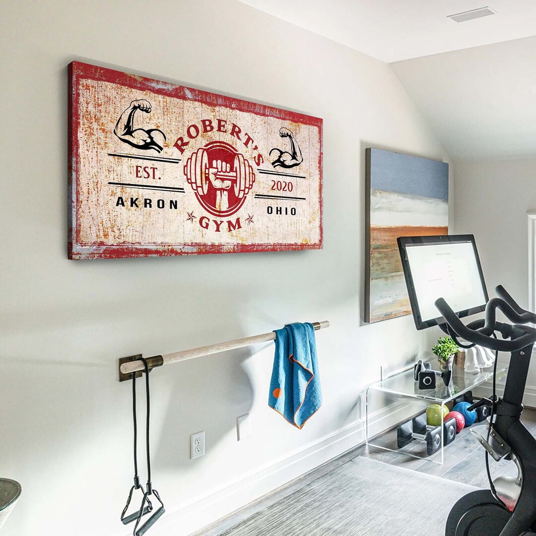 Personalized Gym Sign | Custom Name Sign | Workout Room Wall Decor ...