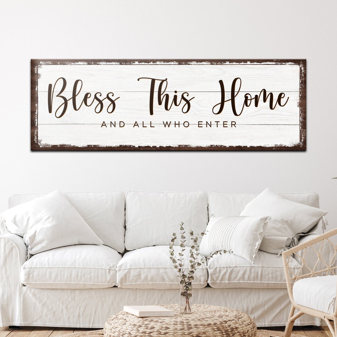 Bless This Home Sign | Living Room Wall Décor | Housewarming Gift ...