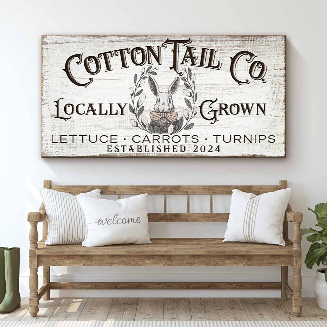 Custom Locally Grown Vegetable Garden Canvas Sign, Portrait Wall Art ...