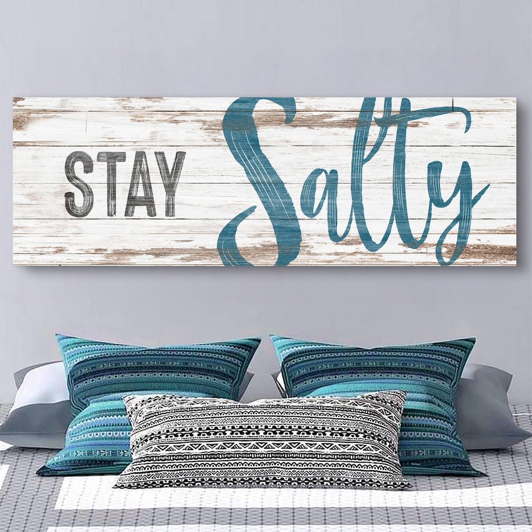 Stay Salty Coastal Wall Art | Stay Salty Sign | Beach House Wall Art ...