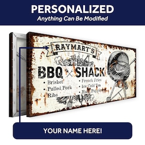 Family Name Bbq Sign | Rustic Bbq Wall Art | Personalized Bbq Wall ...