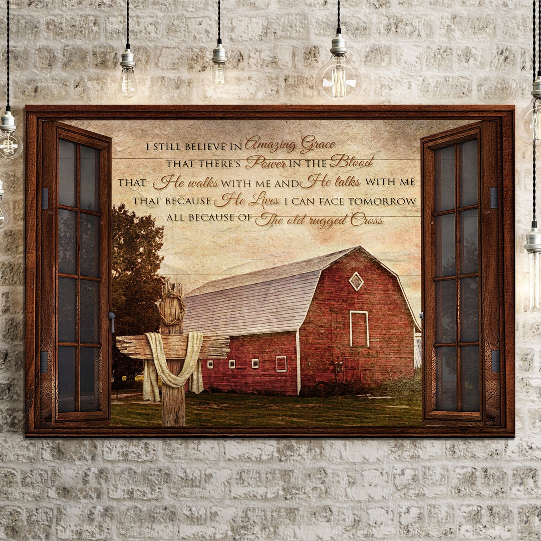 Hymn Wall Art | Old Rugged Cross Faith Sign Wall Decor | I Still ...