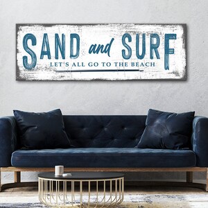 Sand and Surf Sign | Beach Decor | Coastal Wall Decor | Shabby Chic ...