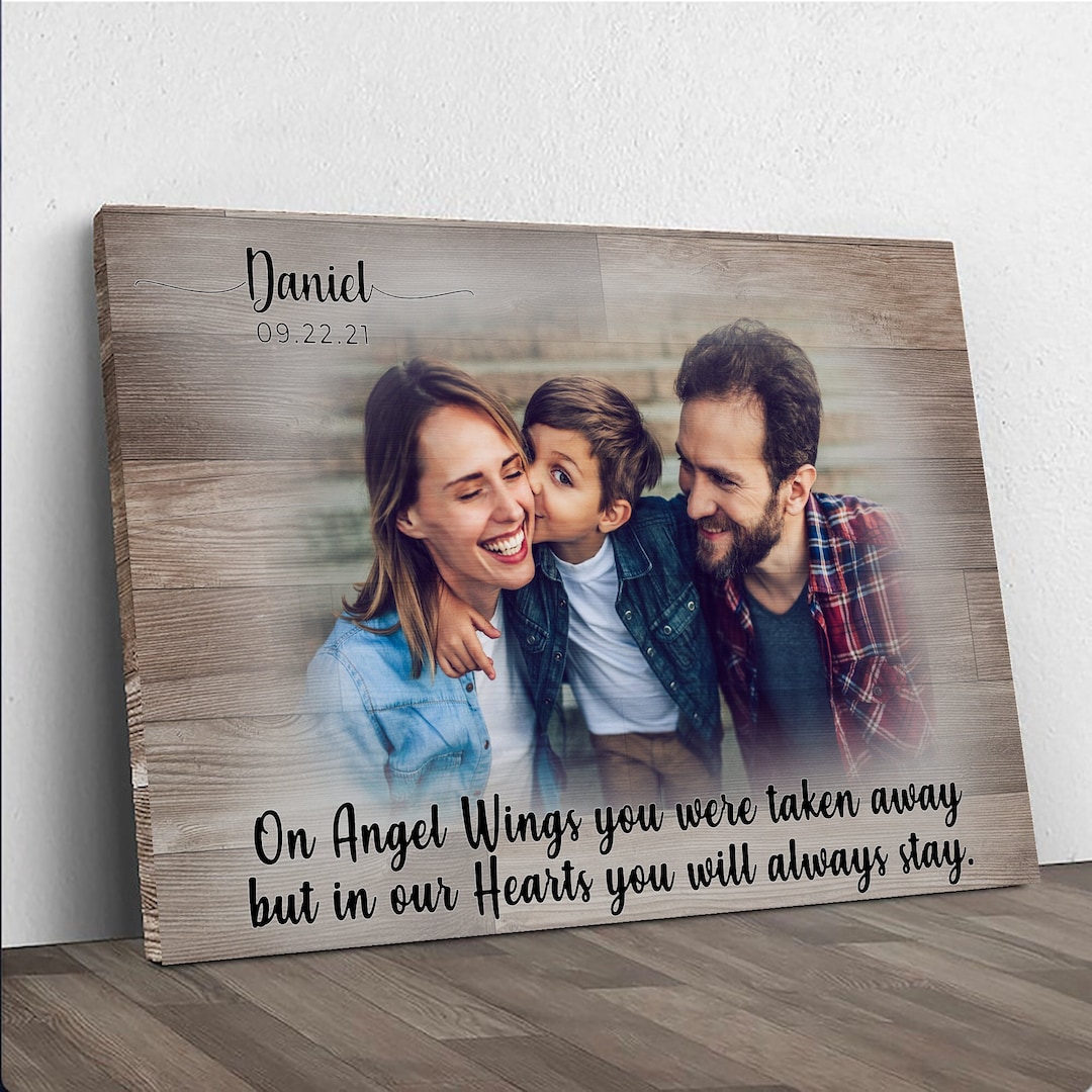 Passed Away Loved One Memorial Canvas | in Loving Memory Son Memorial ...