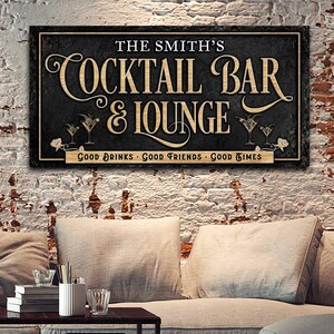 Cocktail Bar and Lounge Sign | Established Sign | Personalized Bar Sign ...