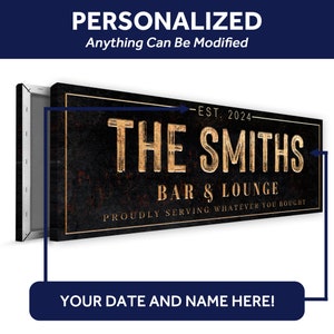 Basement Bar and Lounge Sign | Man Cave Bar Signs | Bar Sign for Home ...