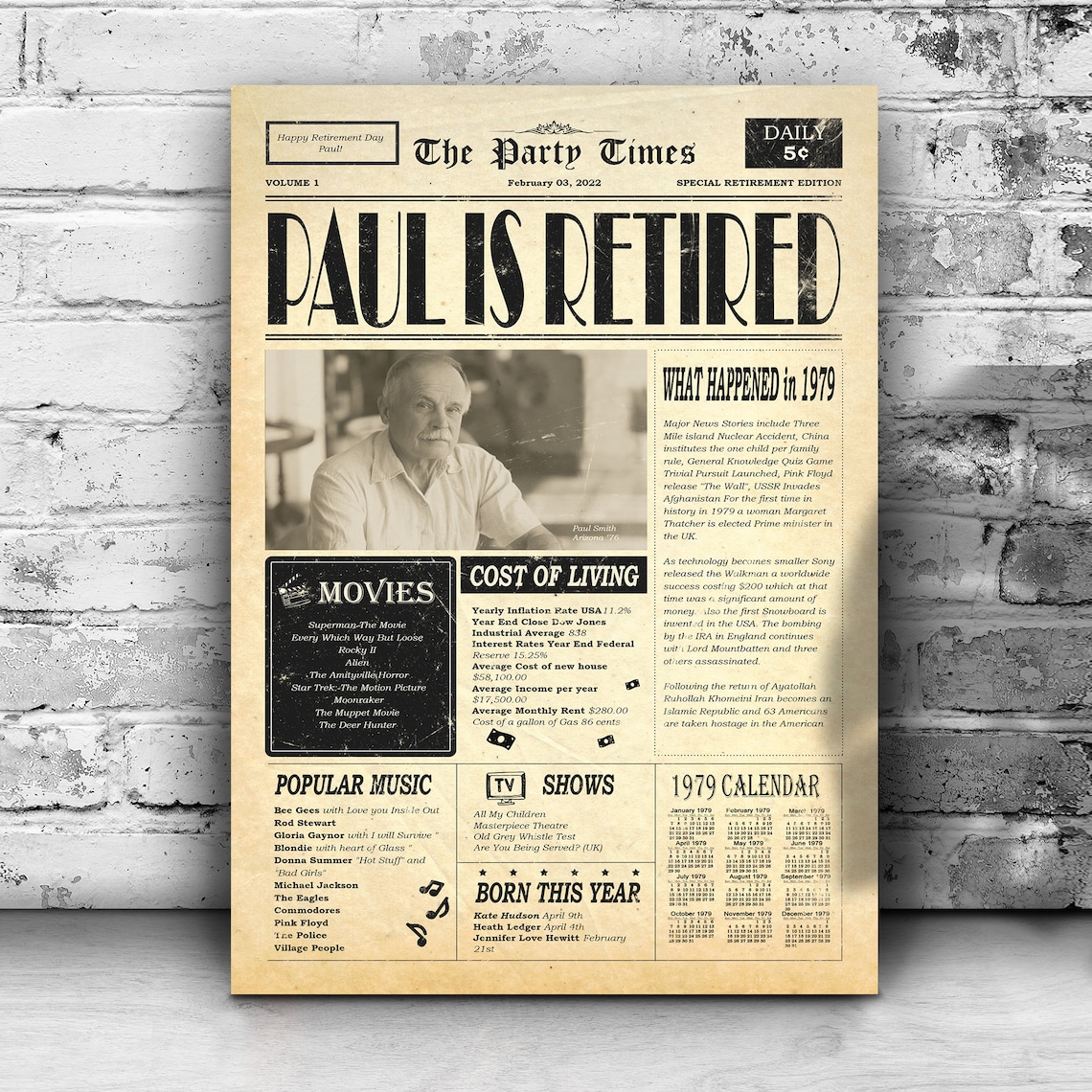 Newspaper Retirement Giftpersonalized Retirement Gift for Men - Etsy