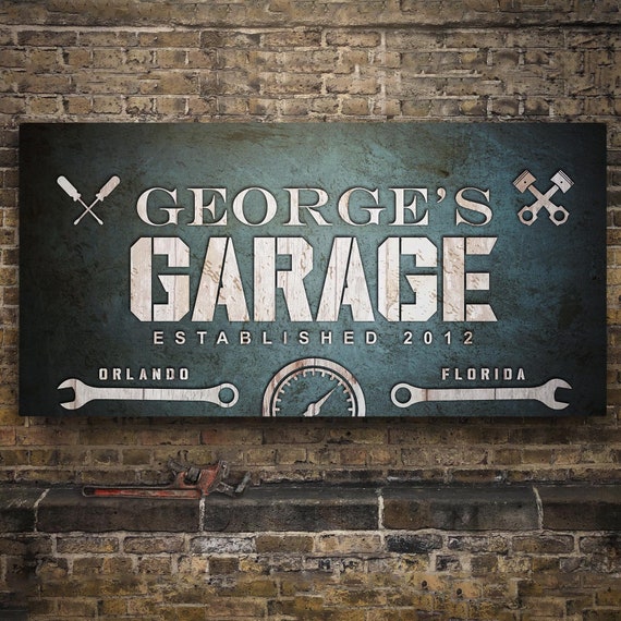 Garage Sign Custom Man Cave Sign Personalized Workshop Decor | Etsy