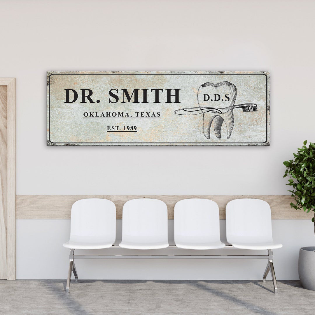 Dental Office Sign Decor | Personalized Dentist Name Sign for Wall ...