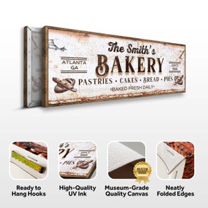 Personalized Bakery Sign | Baked Fresh Daily Kitchen Wall Decor ...