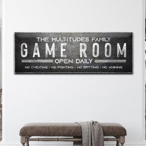Family Sign Game Room Art Rustic Gaming Room Name Sign for Wall ...