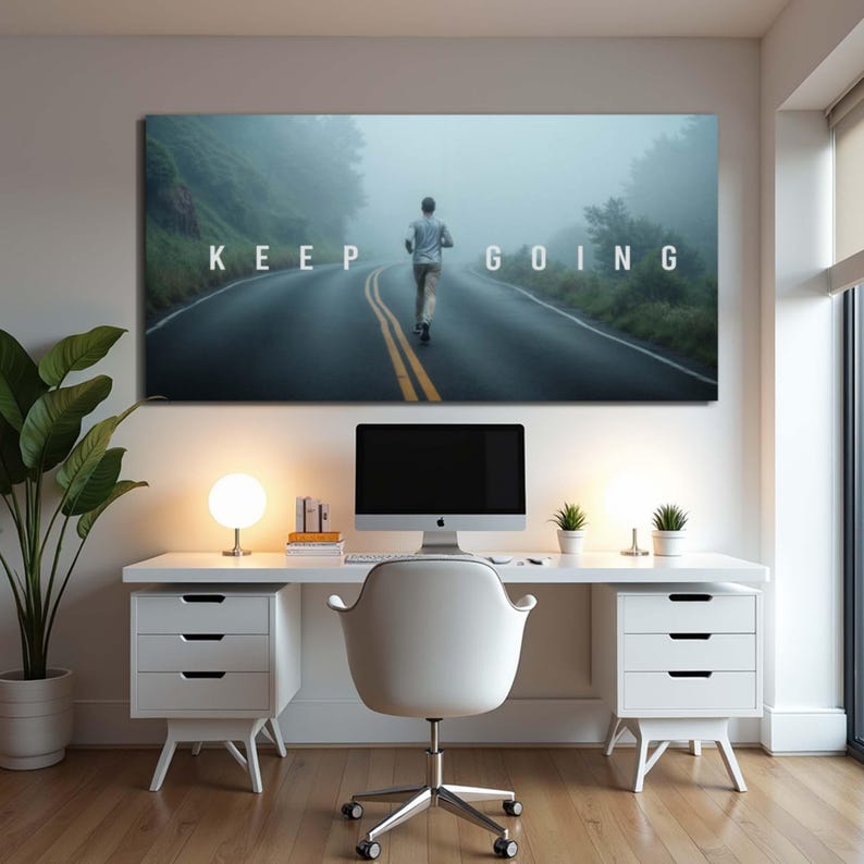 Keep Going Motivational Wall Sign | Office Wall Decor | Inspirational ...