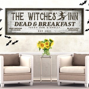 Halloween Sign Witches Inn, Halloween Decor Bed and Breakfast ...
