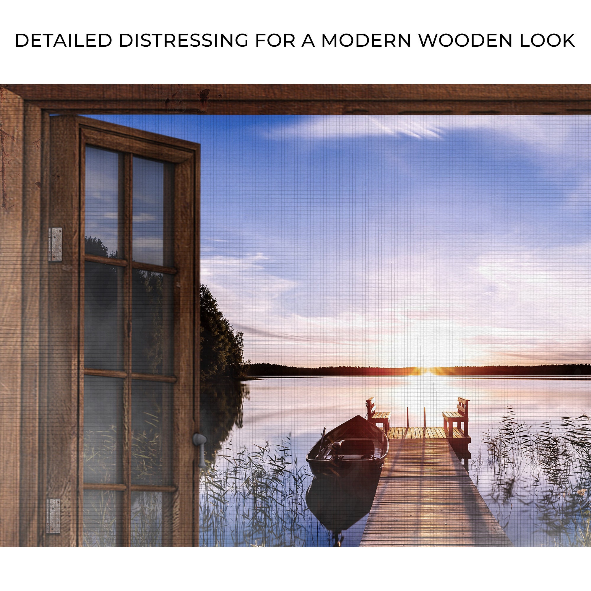 Fake Window Wall Decor | Lake Wall Art | Window View Print | Fake ...
