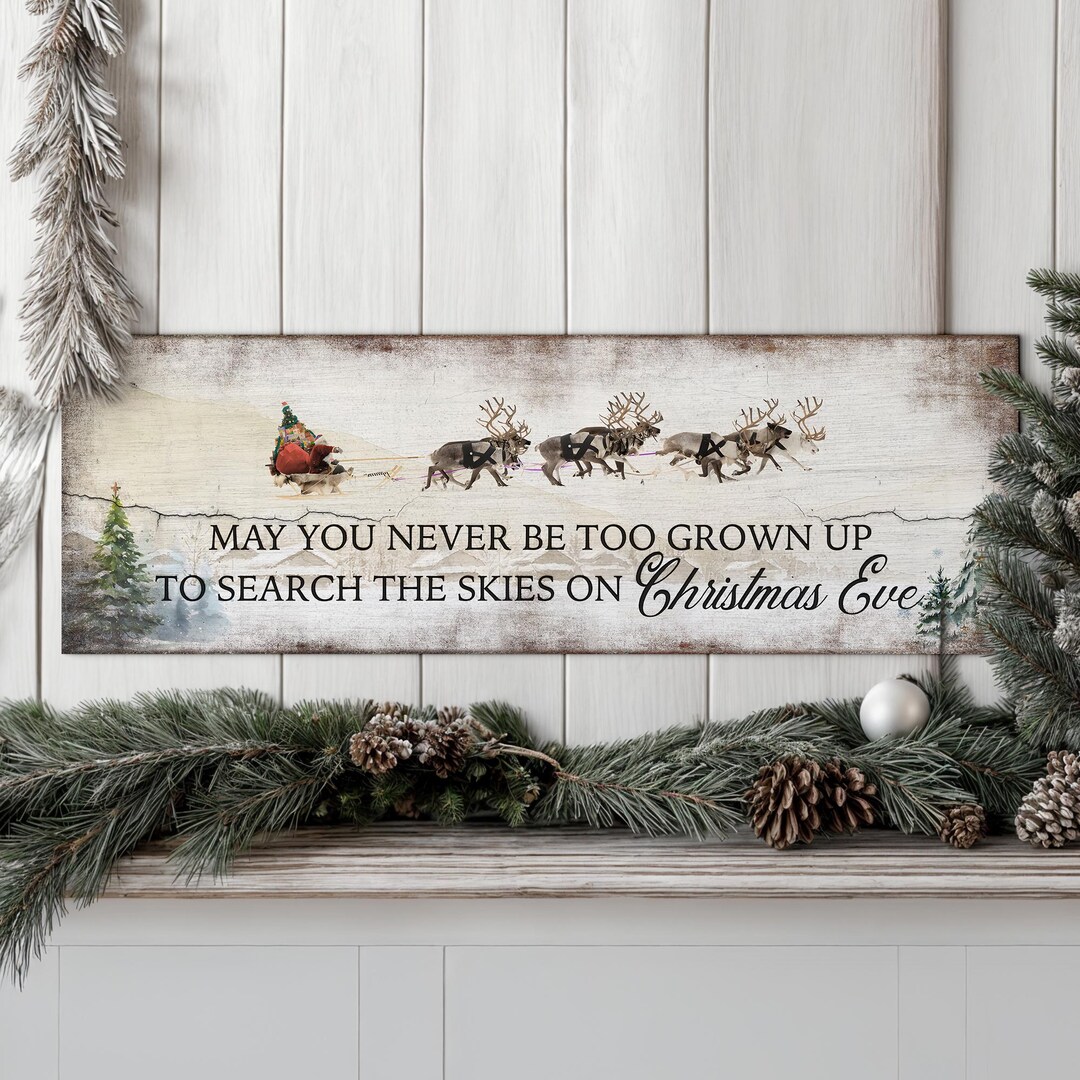Vintage Christmas Eve Sign | Christmas Farmhouse Sign | Holiday Gift ...