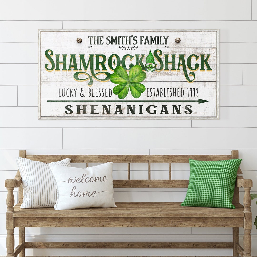 Shamrock Shack Sign | St Patrick's Day Sign | Personalized Family Name ...