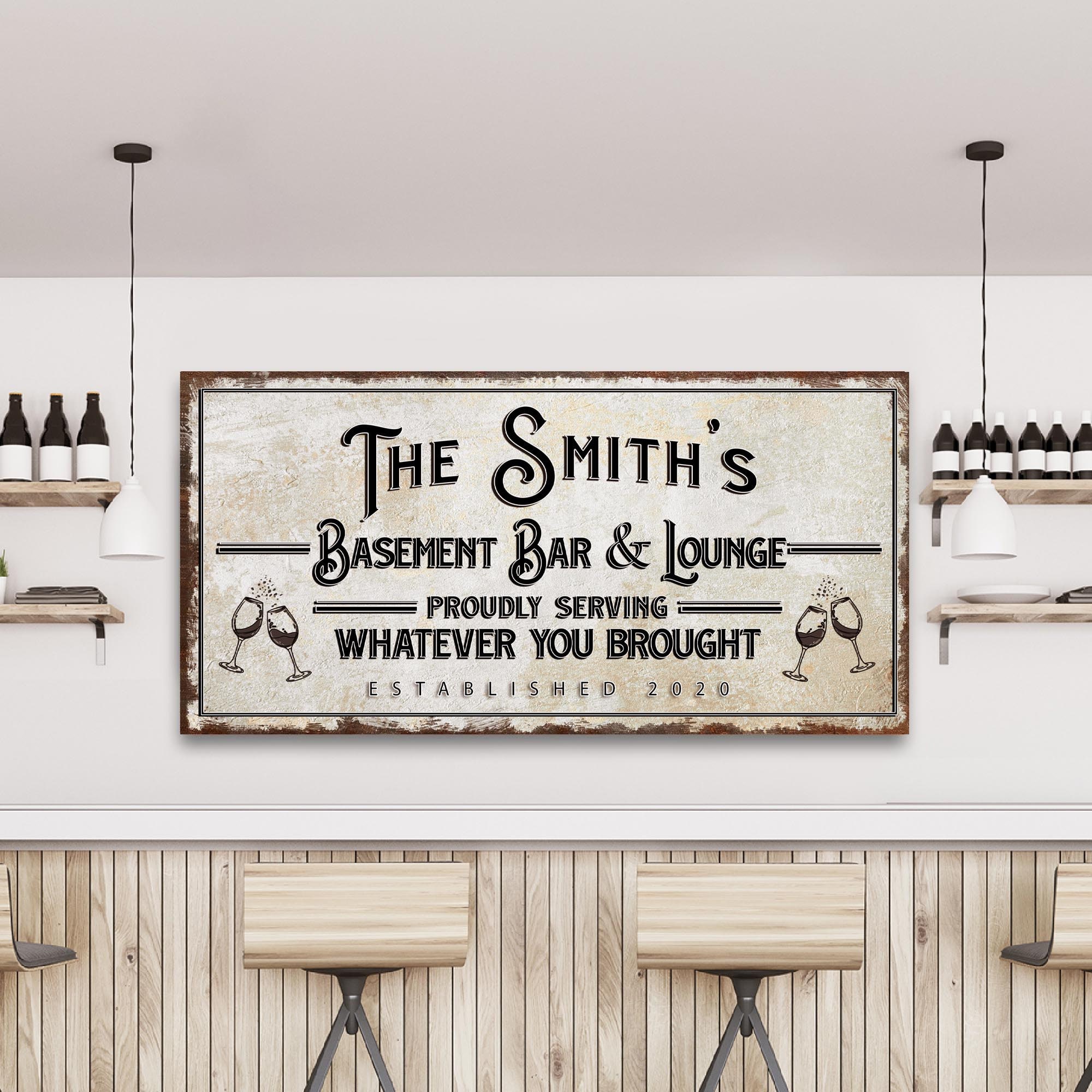 Basement Bar and Lounge Sign Rustic Basement Bar Wall Décor | Etsy