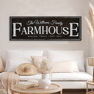 Farmhouse Wall Decor | Custom Farmhouse Sign | Personalized Name Canvas ...