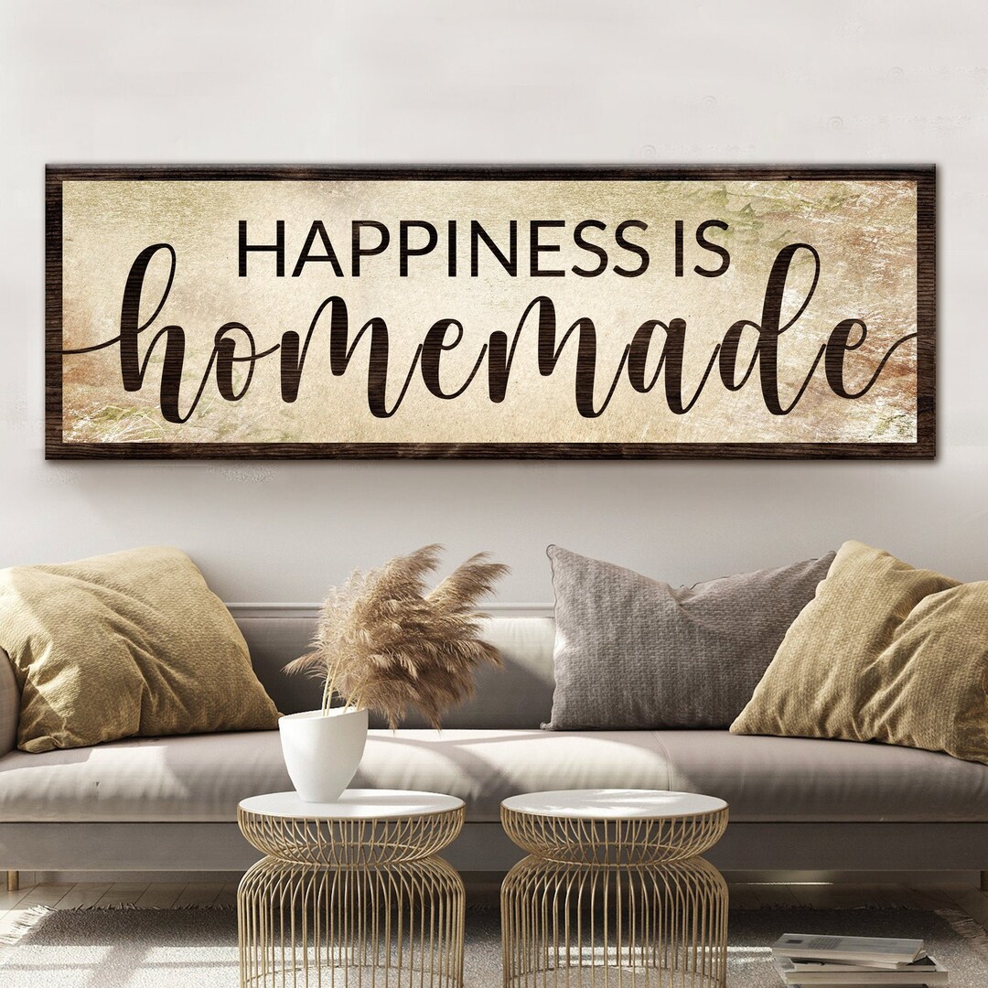 Happiness is Homemade Sign | Kitchen Wall Decor | Living Room Wall Art ...