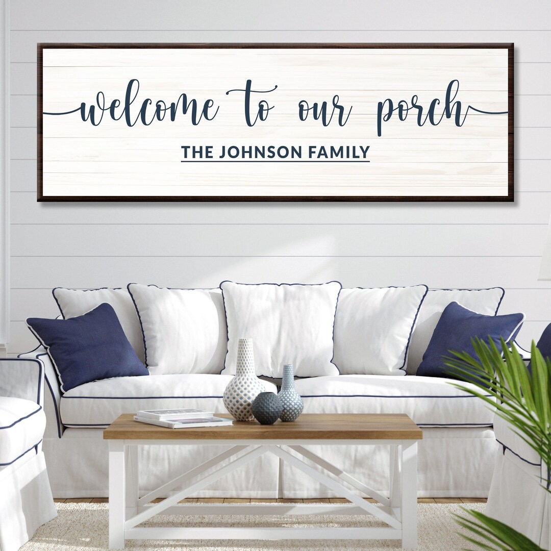 Personalized Family Name Sign | Farmhouse Porch Name Sign Wall Art ...