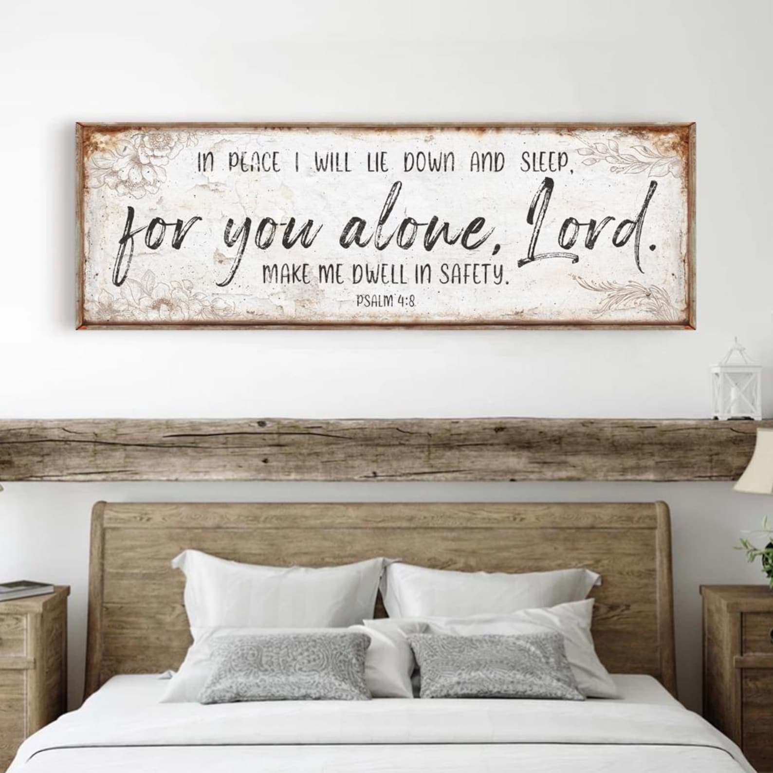 In Peace I Will Lie Down Sign | Sleep for You Alone Lord Faith Sign ...