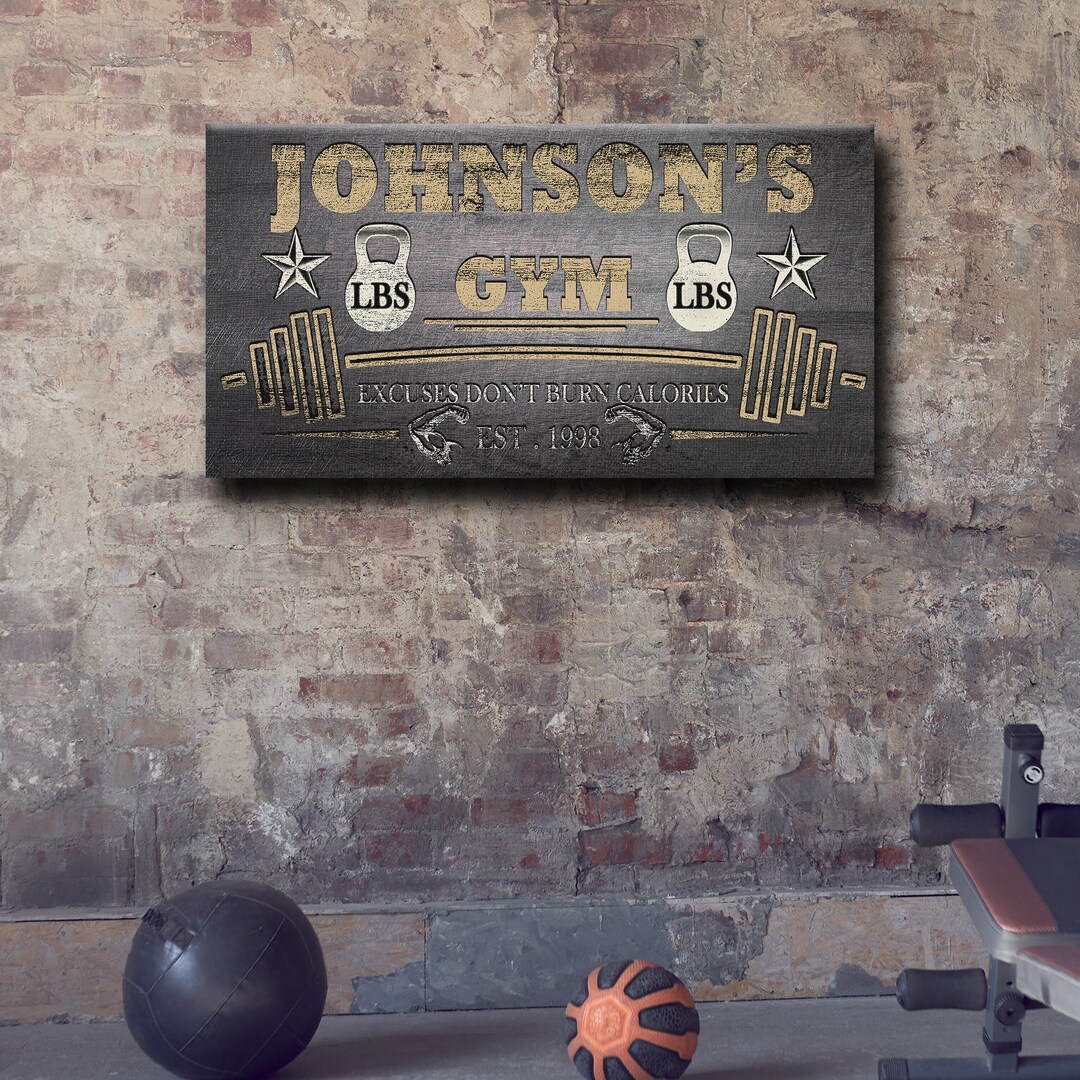 Gym Sign | Home Gym Sign | Excuses Don't Burn Calories | Fitness Quotes ...