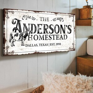 Personalized Homestead Sign Family Homestead Sign Decor Rustic ...