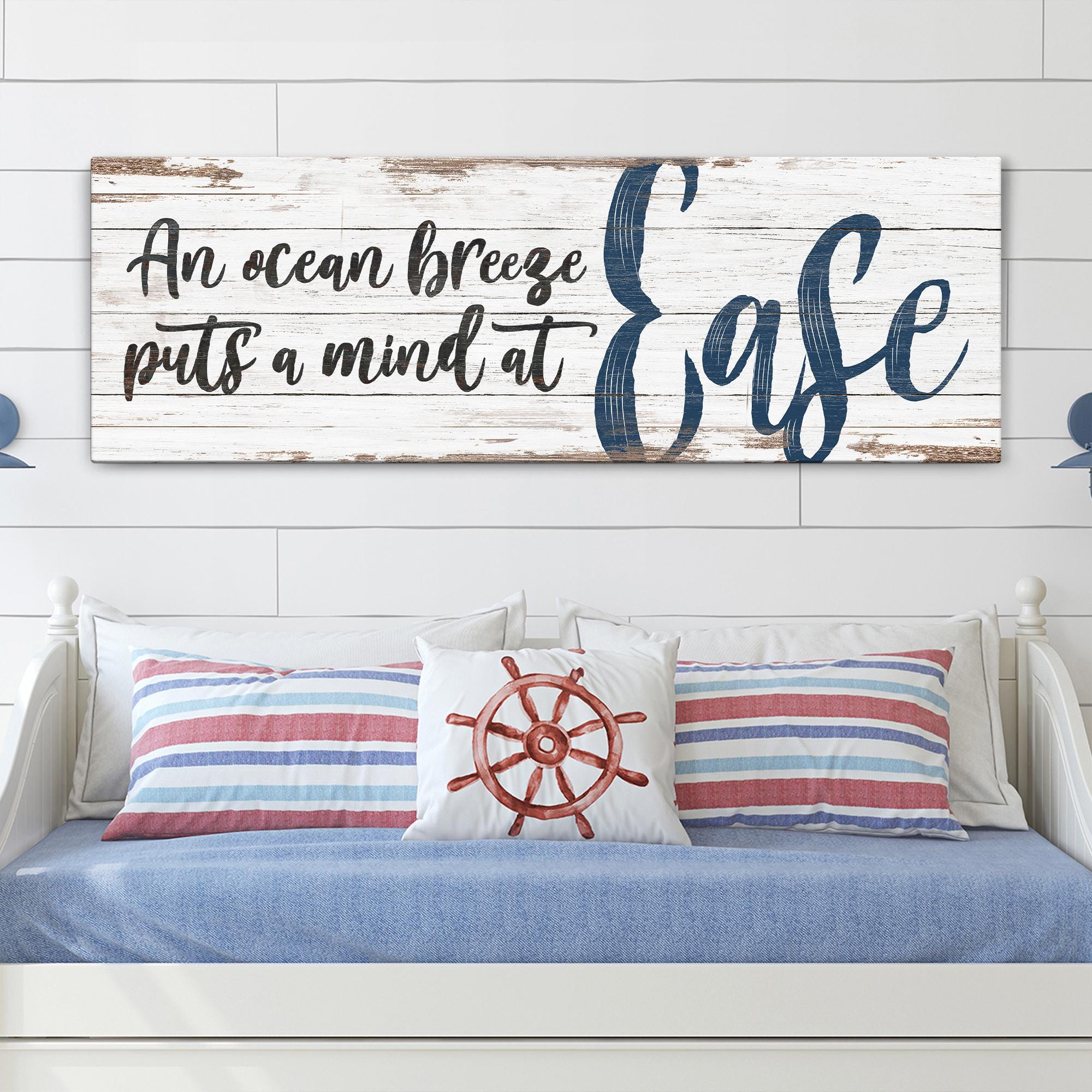 Coastal Beach House Sign | Ocean Breeze Wall Art | Nautical Canvas Sign ...