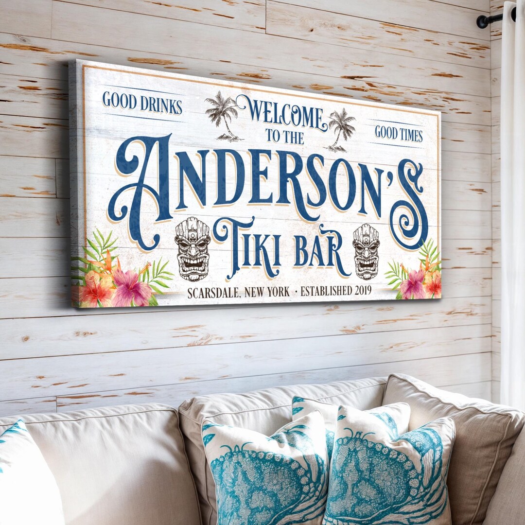 Personalized Tiki Bar Sign | Getting Freaky at the Tiki Wall Art | Custom Tiki Bar Sign | Tiki ...