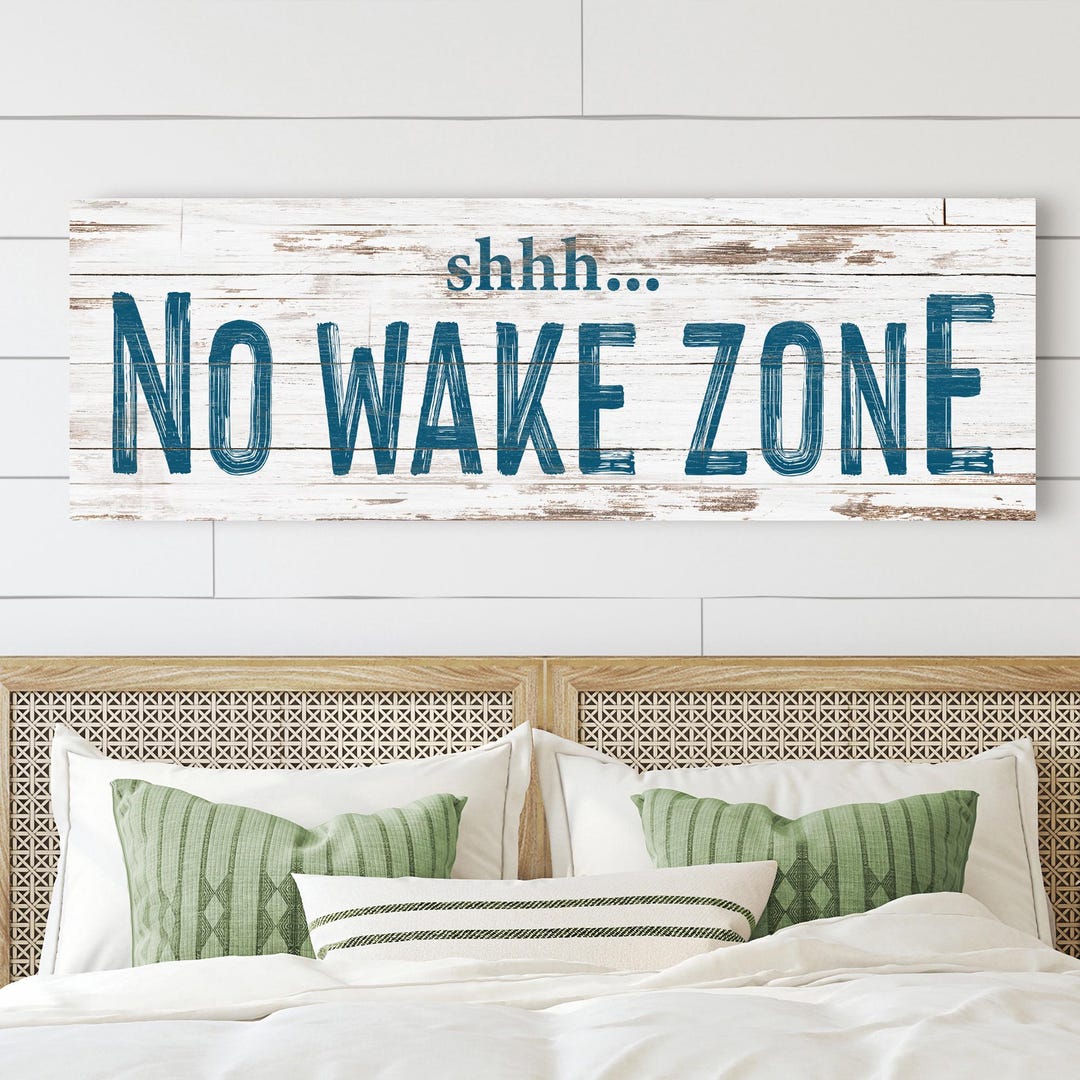 No Wake Zone Sign | Rustic Above the Bed Wall Decor | Coastal Bedroom ...