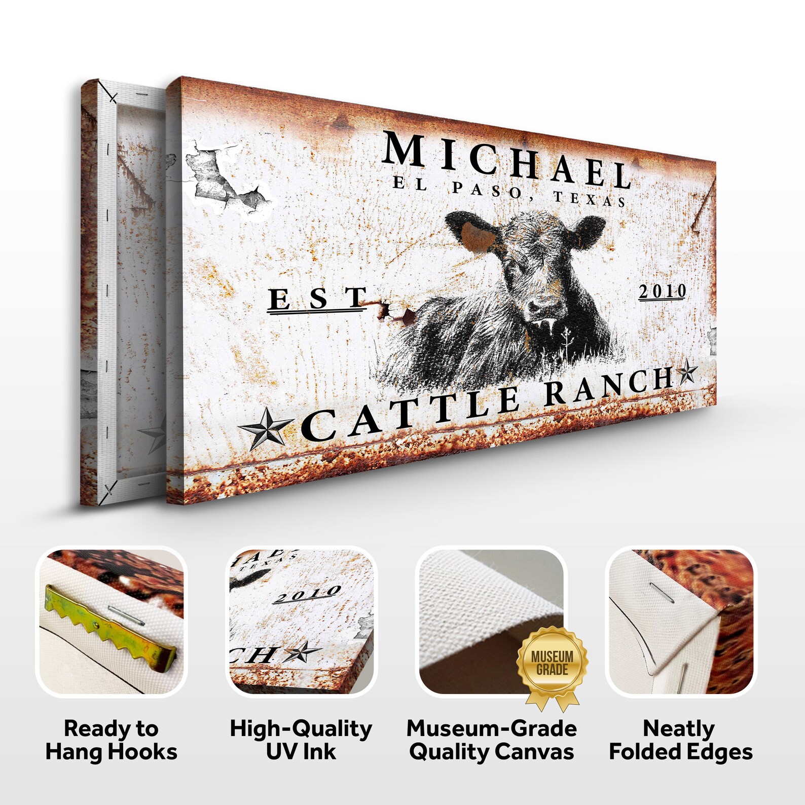 Cattle Sign | Cow Print Ranch Wall Decor | Cattle Ranch Sign Cow Wall ...