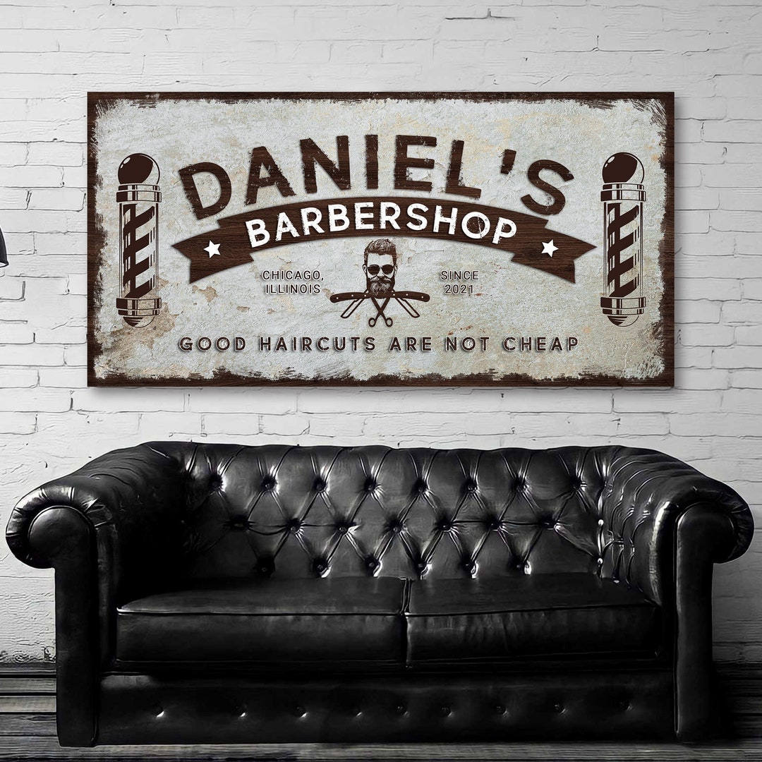 Barber Pole Sign | Personalized Babershop Sign | Barber Shop Wall Art ...
