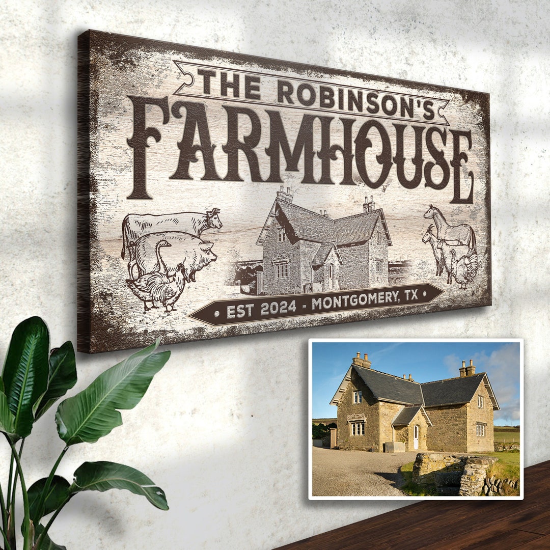 Personalized Farmhouse Canvas | Cattle Ranch Canvas | Farmhouse Sign ...