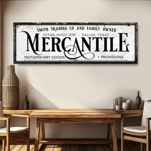 Personalized Mercantile Canvas Sign | Family Name Sign Wall Art ...