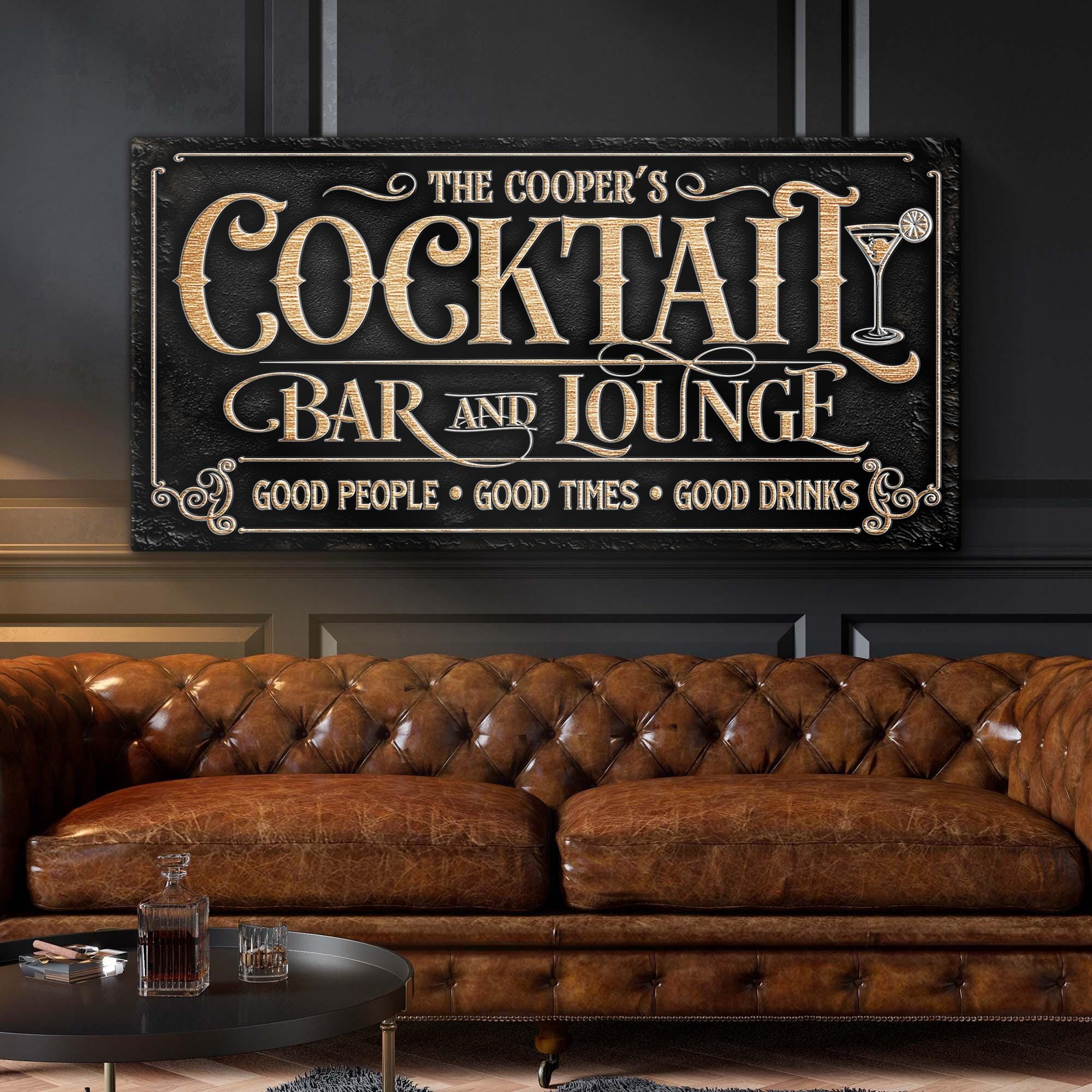 Personalized Cocktail Bar and Lounge Sign | Personalized Bar Sign ...