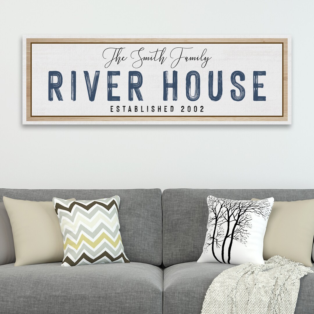 River House Sign | River House Wall Decor | Custom Name Sign | River ...
