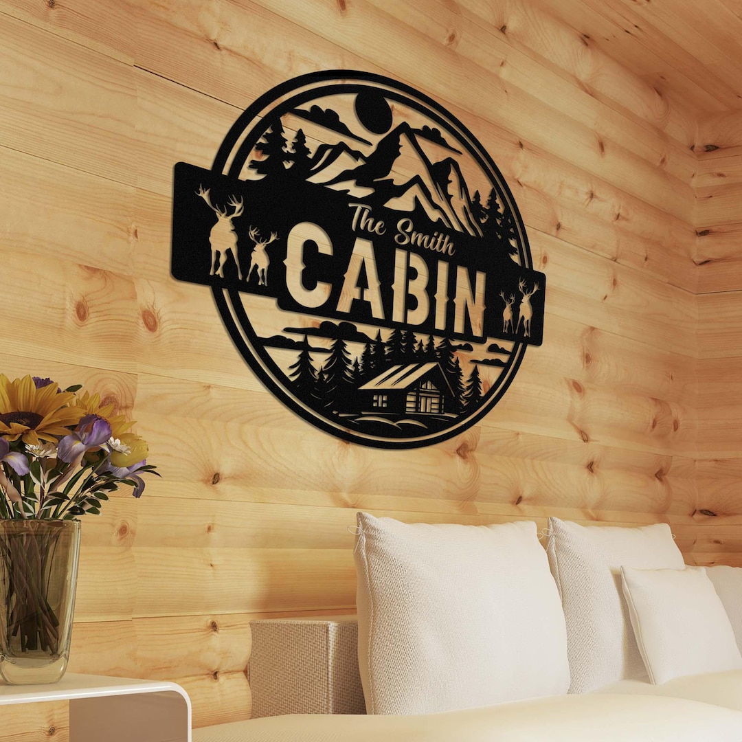 Personalized Metal Cabin Sign | Family Name Cabin Sign | Cabin House ...