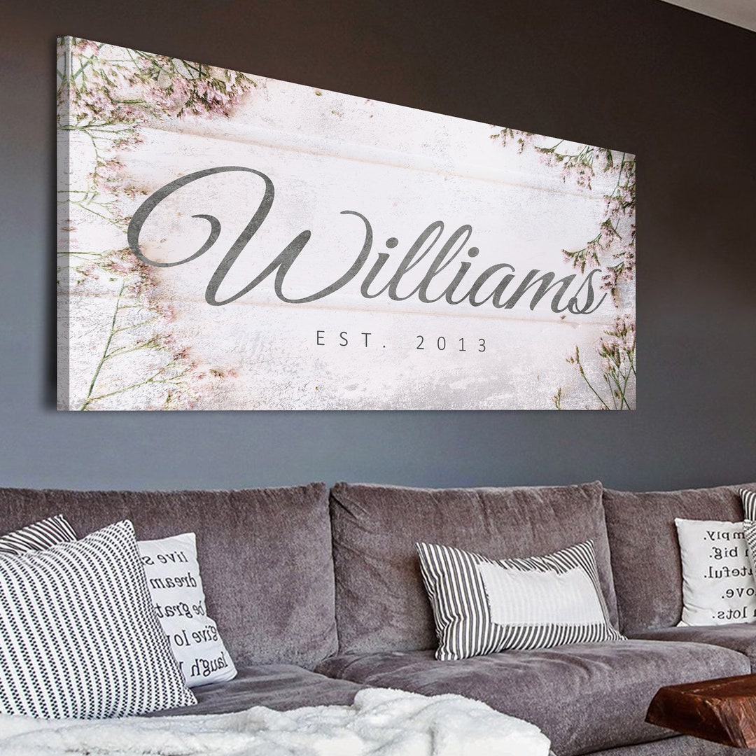 Family Name Sign for Wall | Custom Sign Wedding Anniversary Gift | Home ...