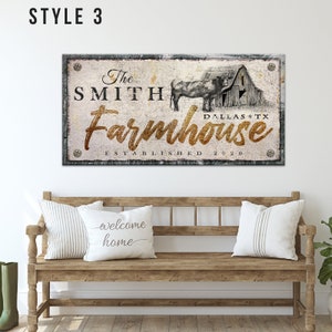 Farmhouse Sign | Homestead Sign | Family Name Sign Custom Canvas | Farm ...