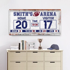 Football Scoreboard | Personalized Game Room Wall Decor | Nursery Room ...