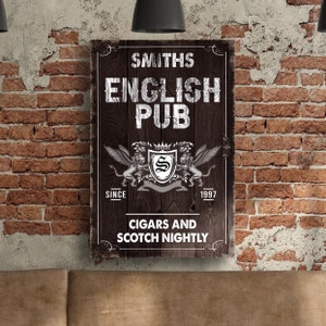 English Pub Bar Decor | Personalized Wooden Bar Signs | Outdoor Bar ...