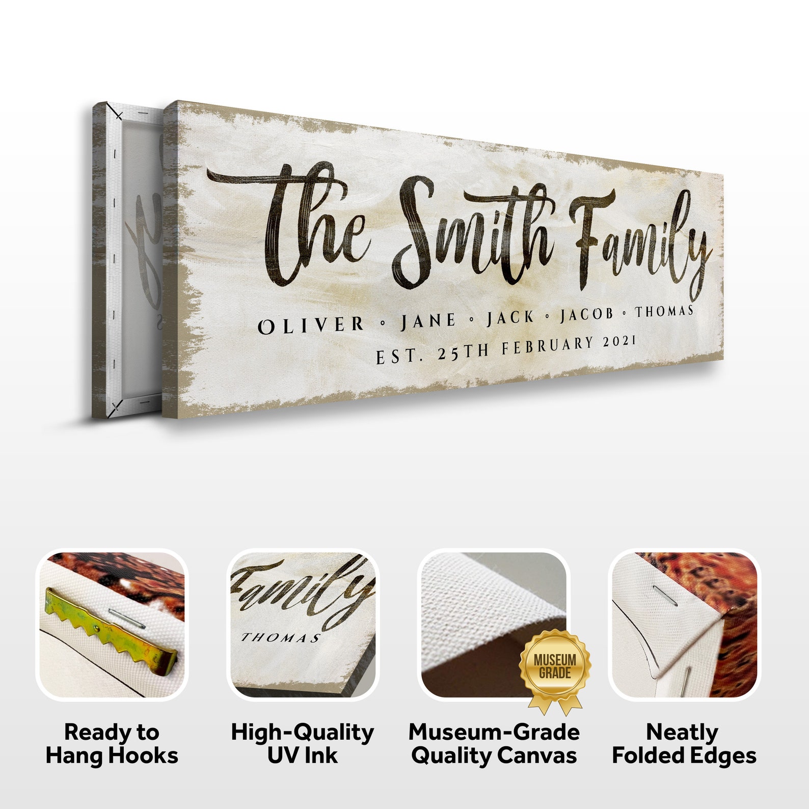 Custom Family Name Sign | Personalized Sign Farmhouse Decor Wall Art ...