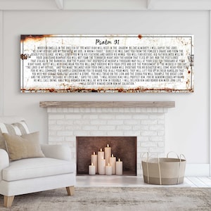 Psalm 91 Christian Wall Art | Scripture Wall Art Religious Decor ...