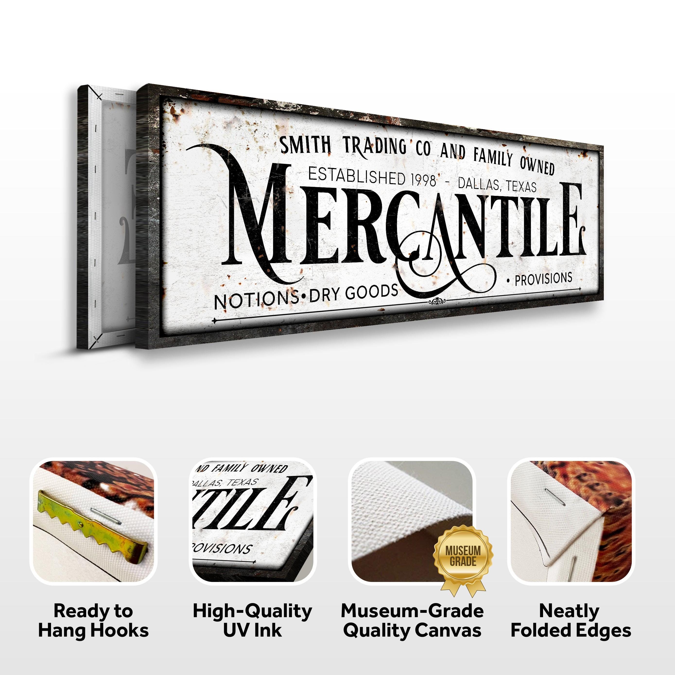 Personalized Mercantile Canvas Sign | Family Name Sign Wall Art ...
